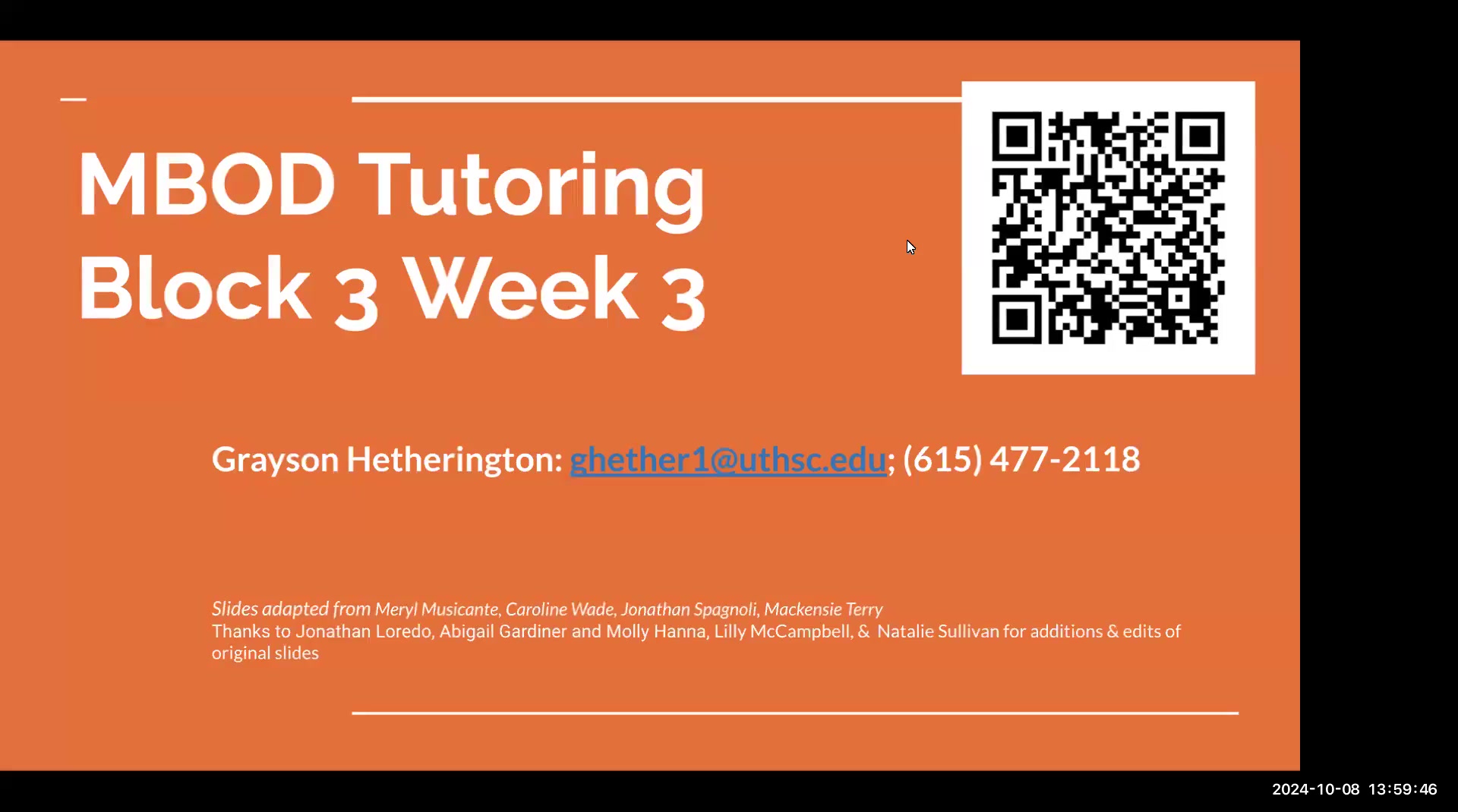M1 MBOD Tutoring 10/8/24